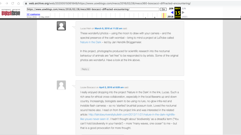 Interconnexion – LOUISE BOSCACCI …roll call↩︎ postings: blog stream